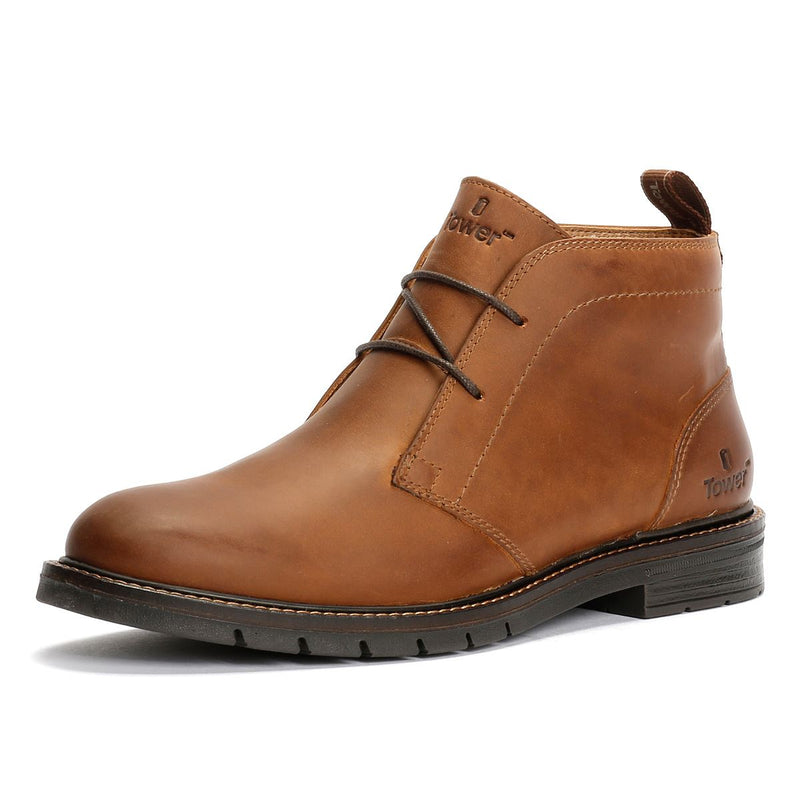 Tower London Armour Chukka Lace Up Leather Men's Tan Boots