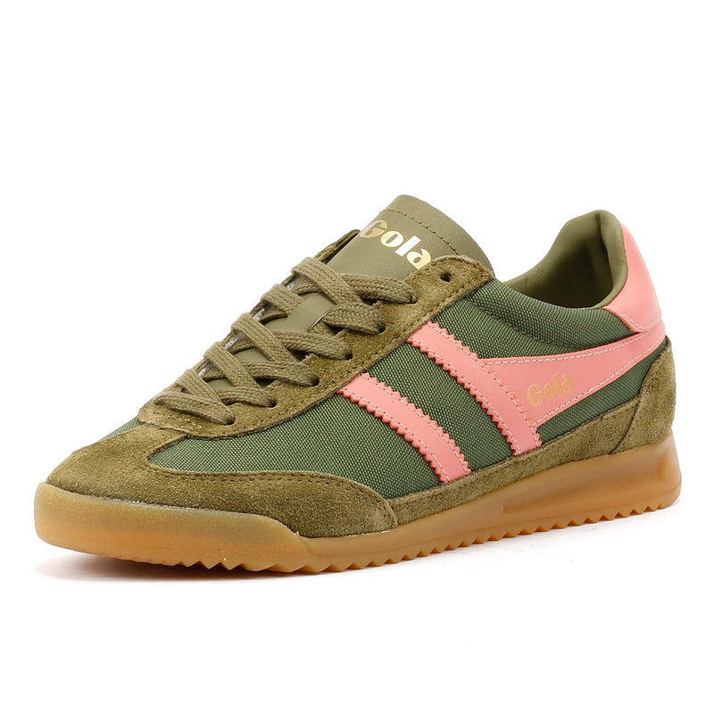 Gola Tornado Women's Military Green/Coral Pink Trainers – Tower-London.com
