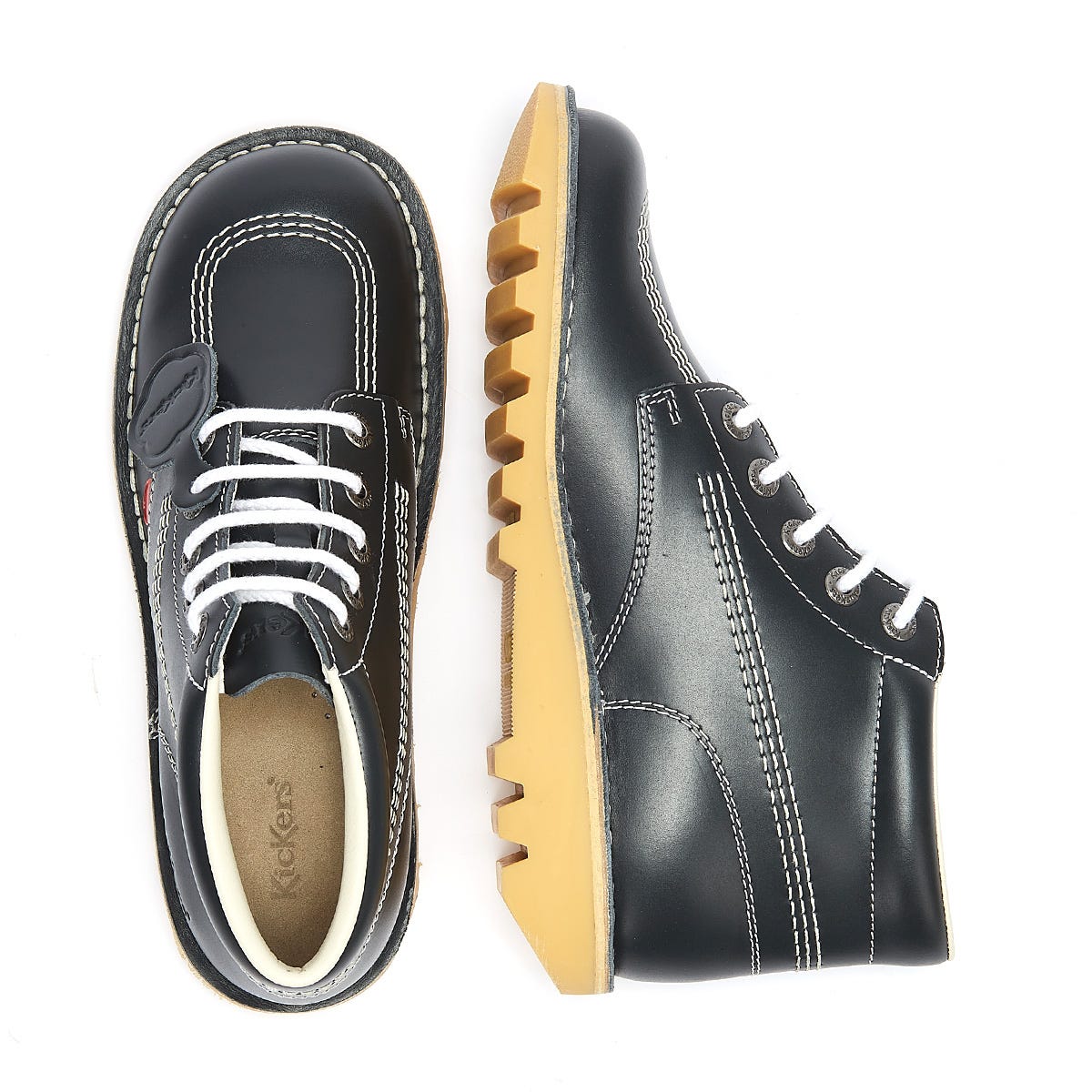 Kickers Mens Kick Hi Core Navy/Natural Leather Boots – Tower-London.com