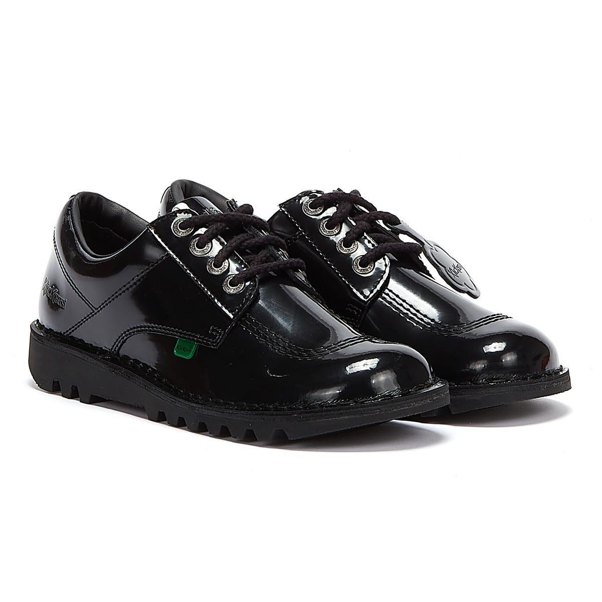 Kickers Kick Lo Black Patent Shoes – Tower-London.com