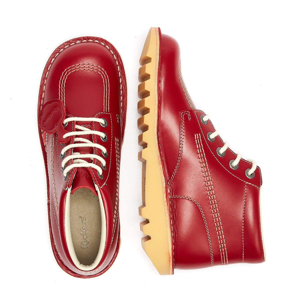 Kickers Kick Hi Mens Red Leather Boots – Tower-London.com