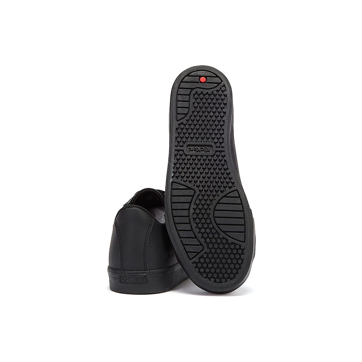 Kid’s Kickers Black Leather Tovni Lacer Trainers – Tower-London.com